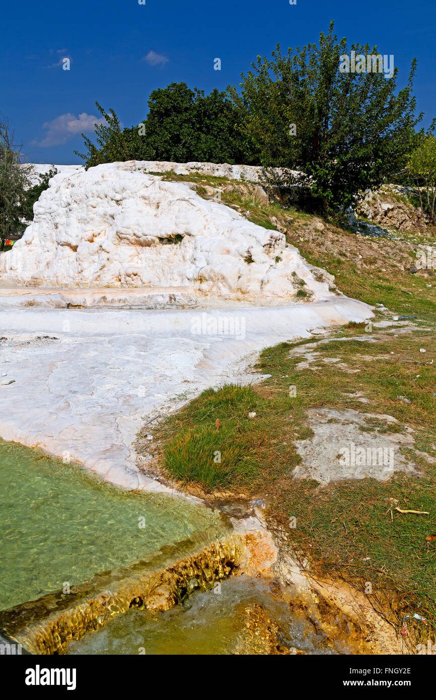 abstract in pamukkale turkey asia the old calcium bath and travertine ...