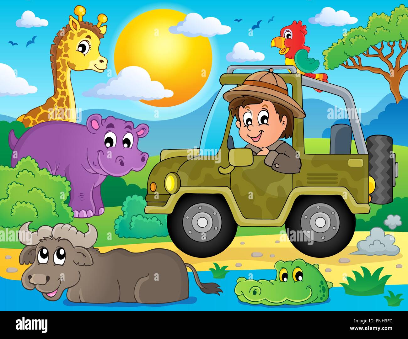 Safari theme image 2 - picture illustration Stock Photo - Alamy