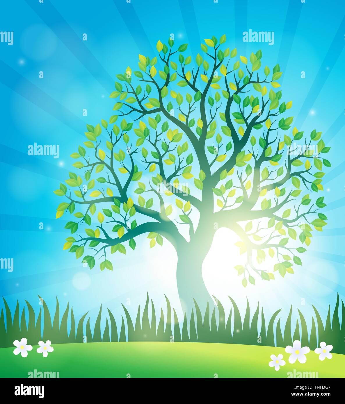 Spring topic background 4 - picture illustration Stock Photo - Alamy