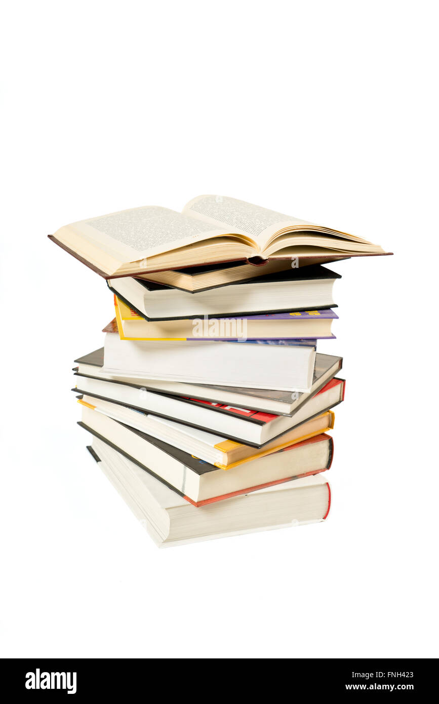 Stack Of Books Open One