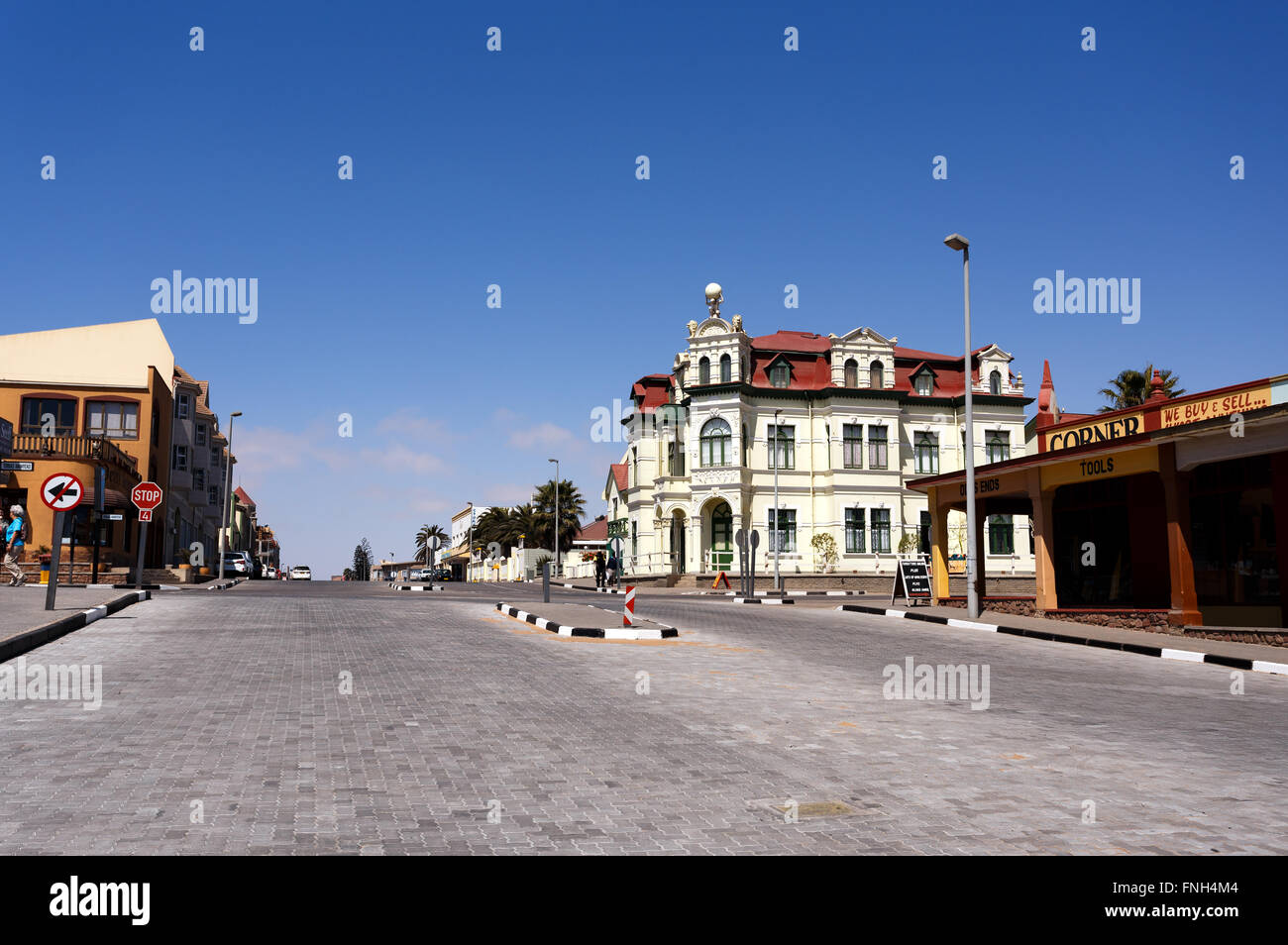 SWAKOPMUND, NAMIBIA - October 8, 2014: Beautiful colonial German ...