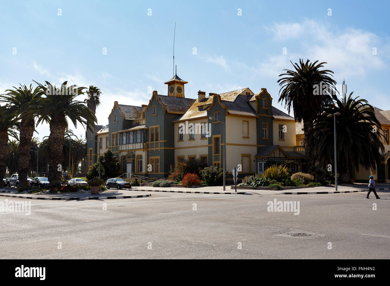 SWAKOPMUND, NAMIBIA - October 8, 2014: Beautiful colonial German ...