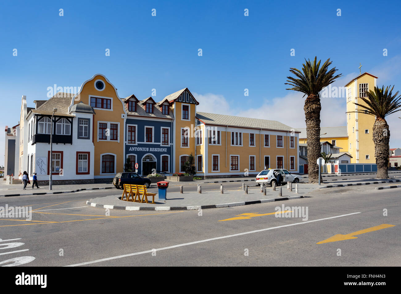 SWAKOPMUND, NAMIBIA - October 8, 2014: Beautiful colonial German ...
