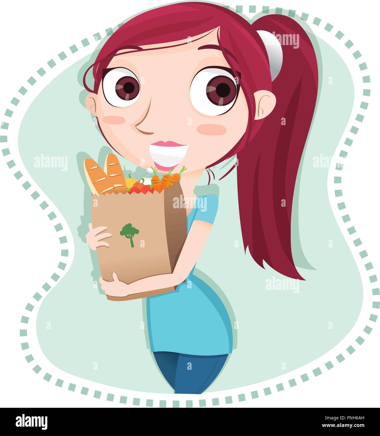 Girl paper bag on Stock Vector Images - Alamy