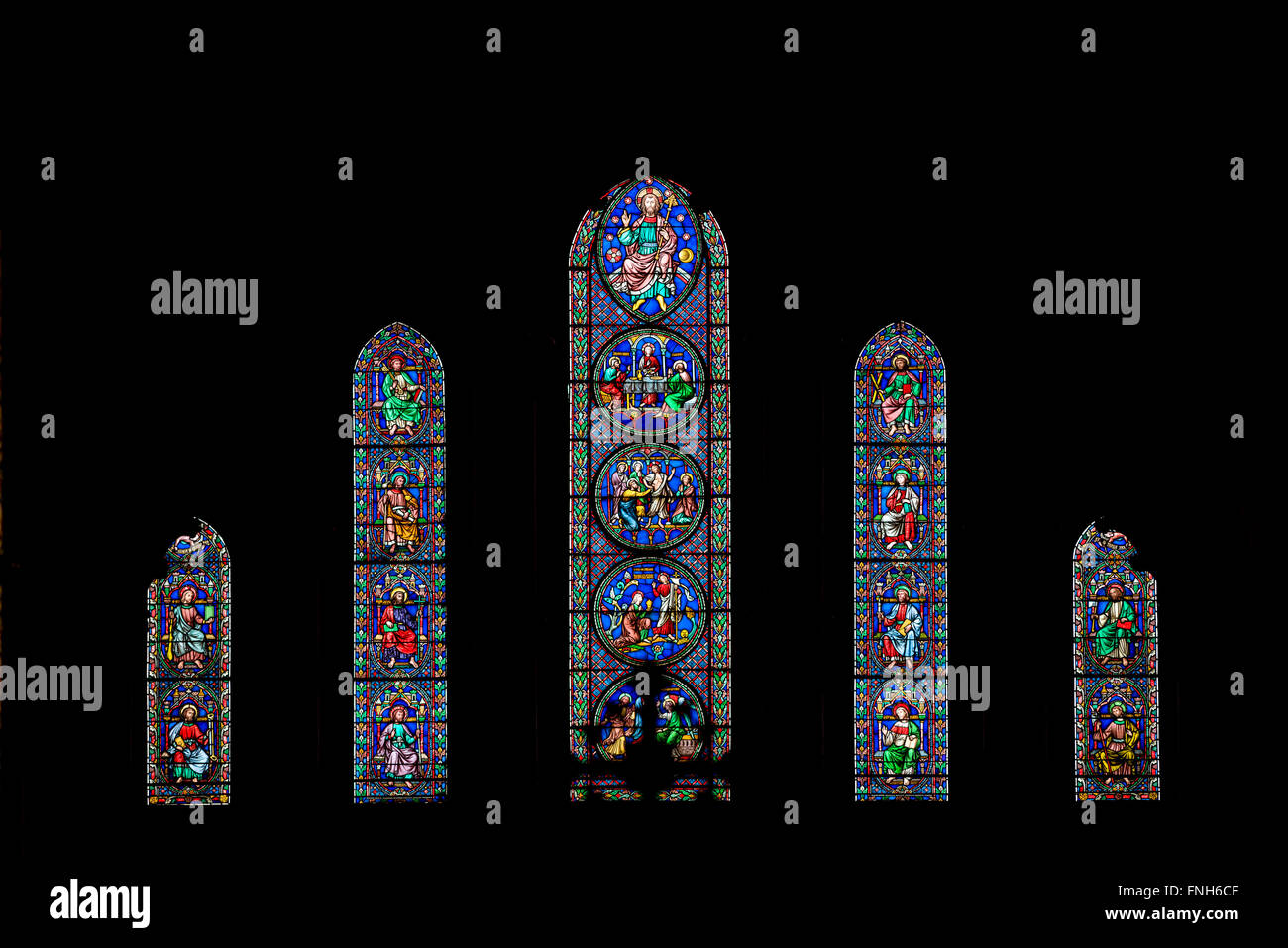 Ely Cathedral Stained Glass Window High Resolution Stock Photography ...