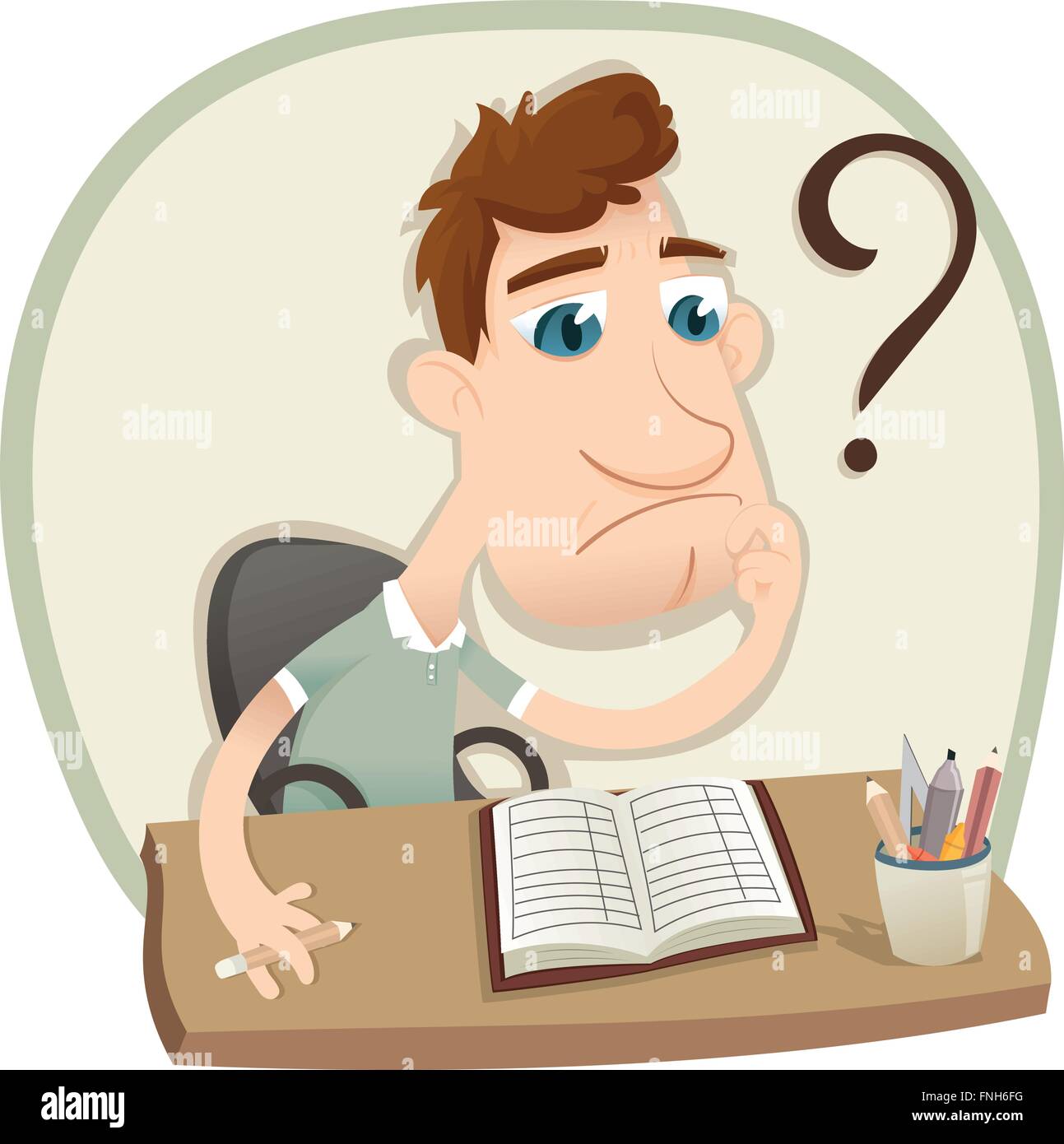 Cartoon man confused work hi-res stock photography and images - Alamy