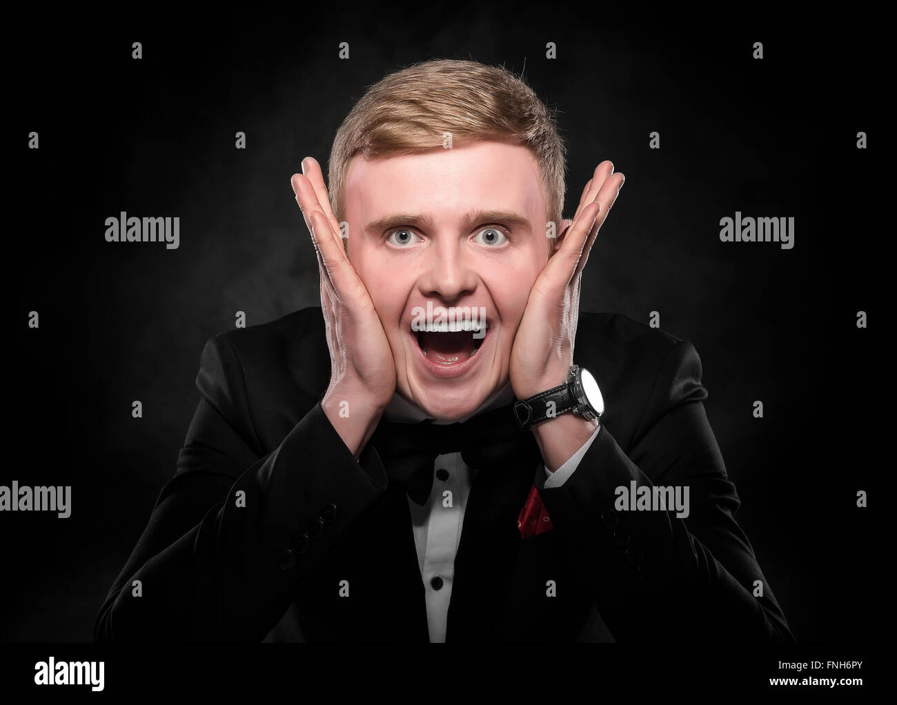 Portrait of surprised man Stock Photo - Alamy