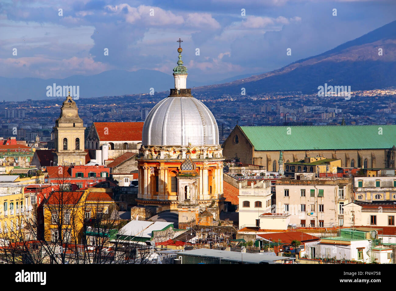 Bird eye view of Naples old town, Italy Stock Photo - Alamy