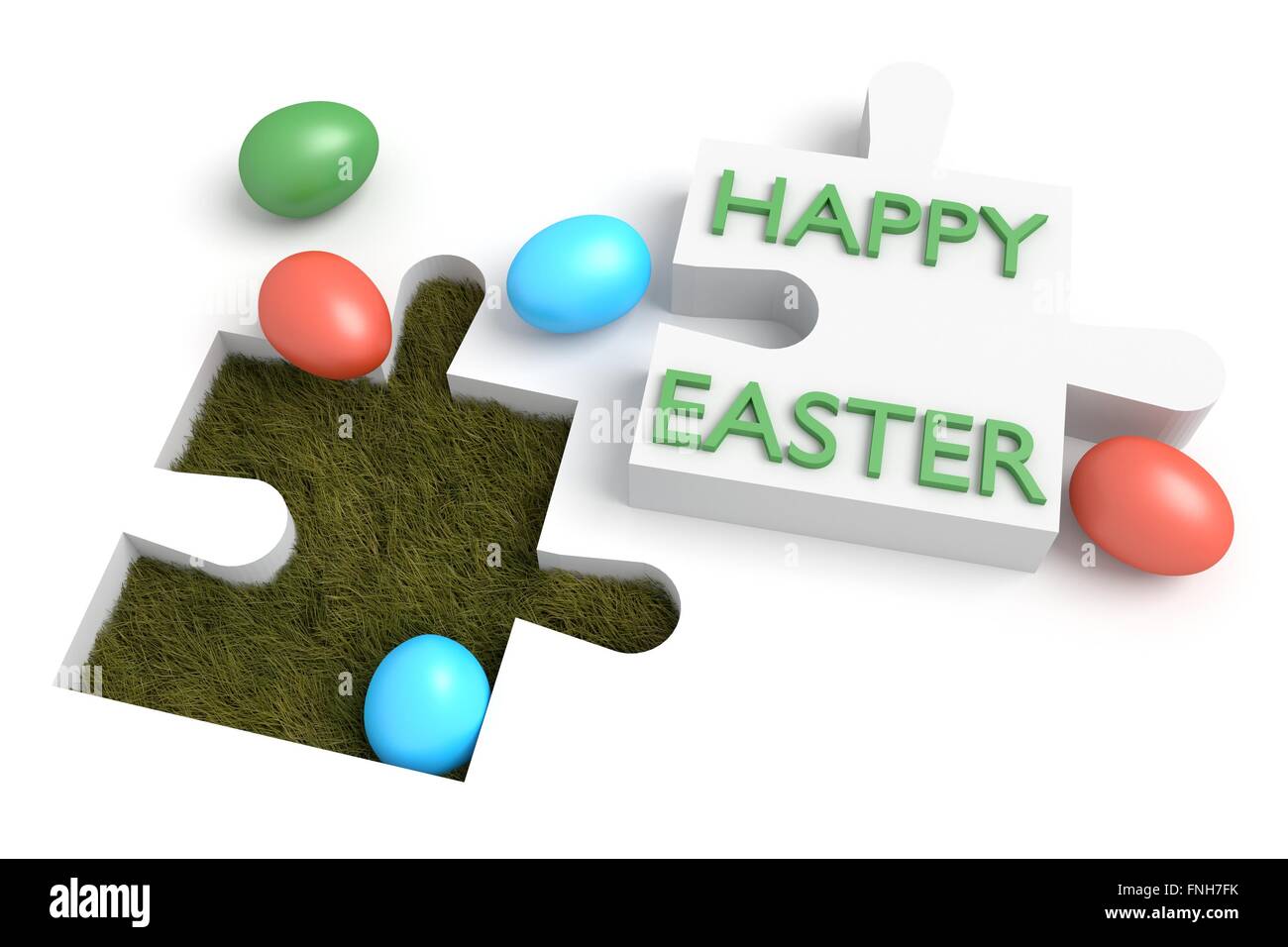 Easter puzzle: Happy easter with eggs Stock Photo - Alamy