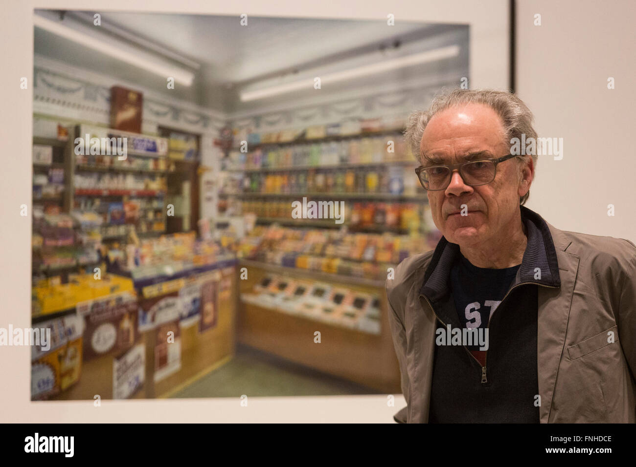 London, UK. 15 March 2016. Pictured: Photographer Jim Dow (USA). The ...