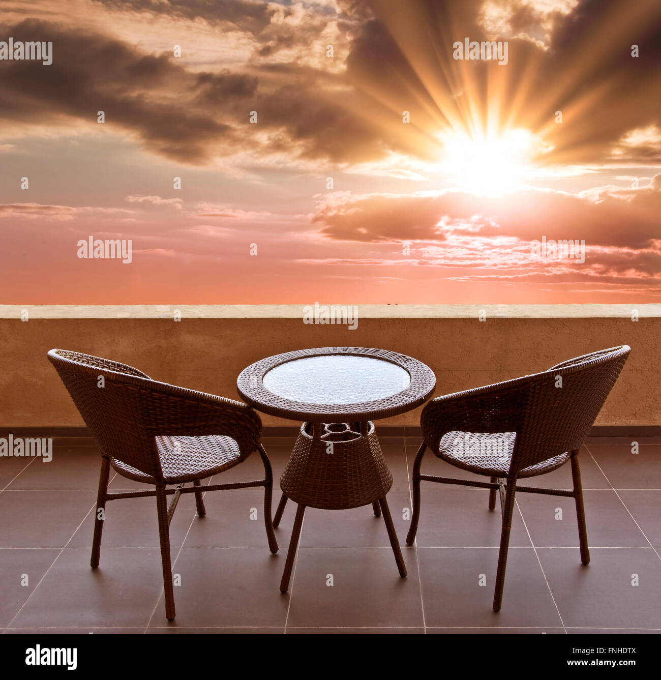 Sunset terrace hi-res stock photography and images - Alamy