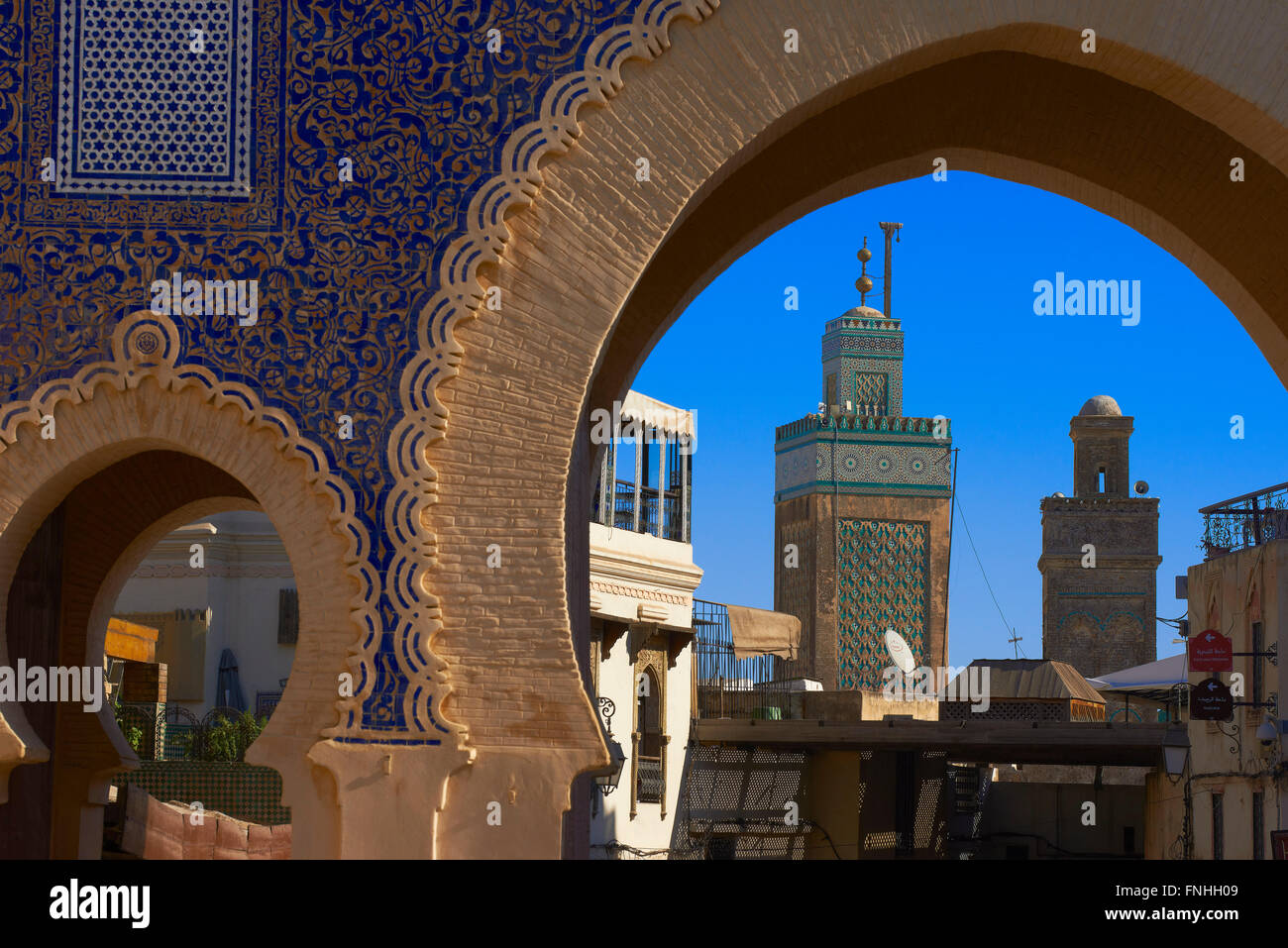 Fez, Bab Bou Jeloud, Fez El-Bali, Fes, Morocco, Maghreb, North Africa ...