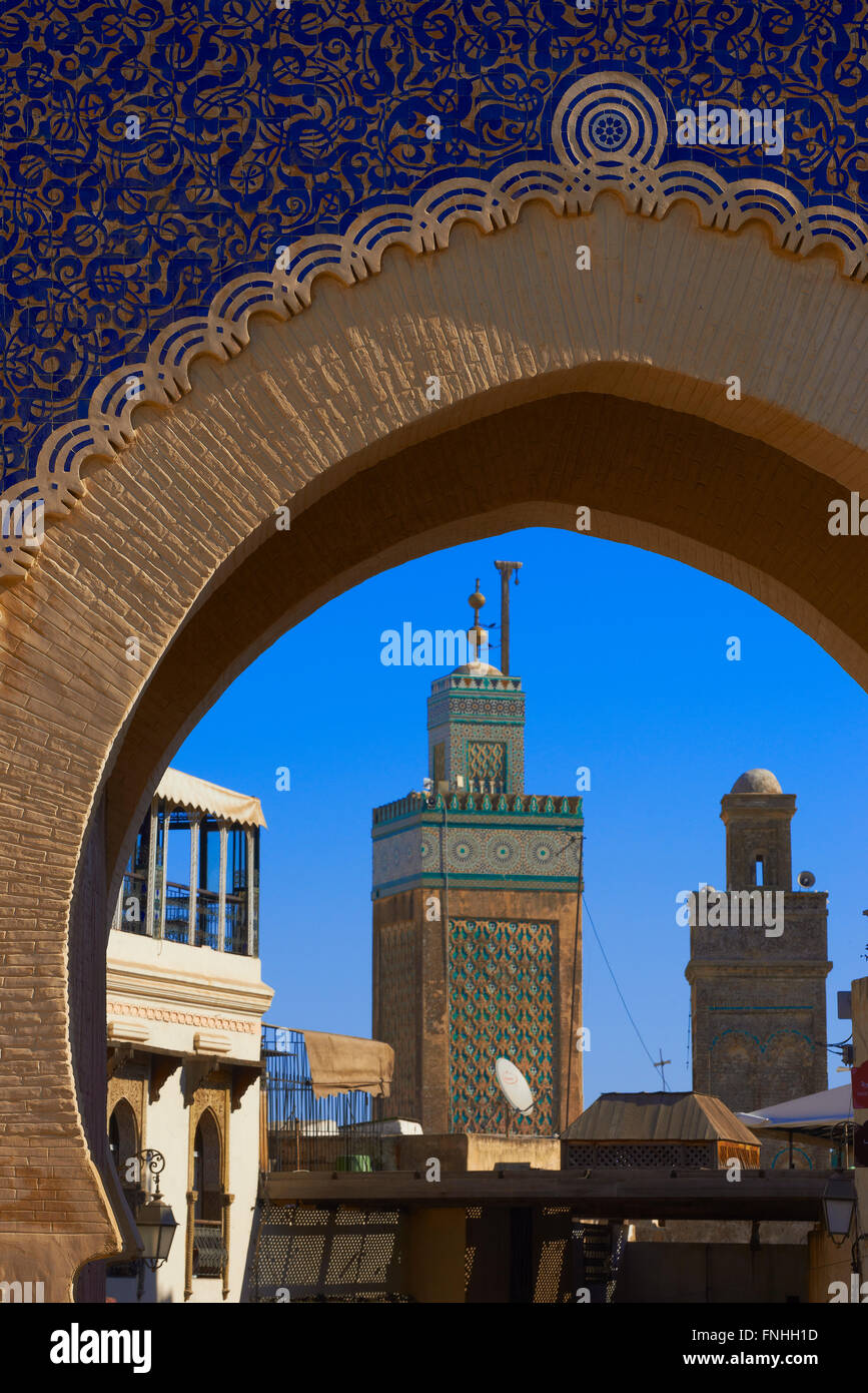 Fez, Bab Bou Jeloud, Fez El-Bali, Fes, Morocco, Maghreb, North Africa ...