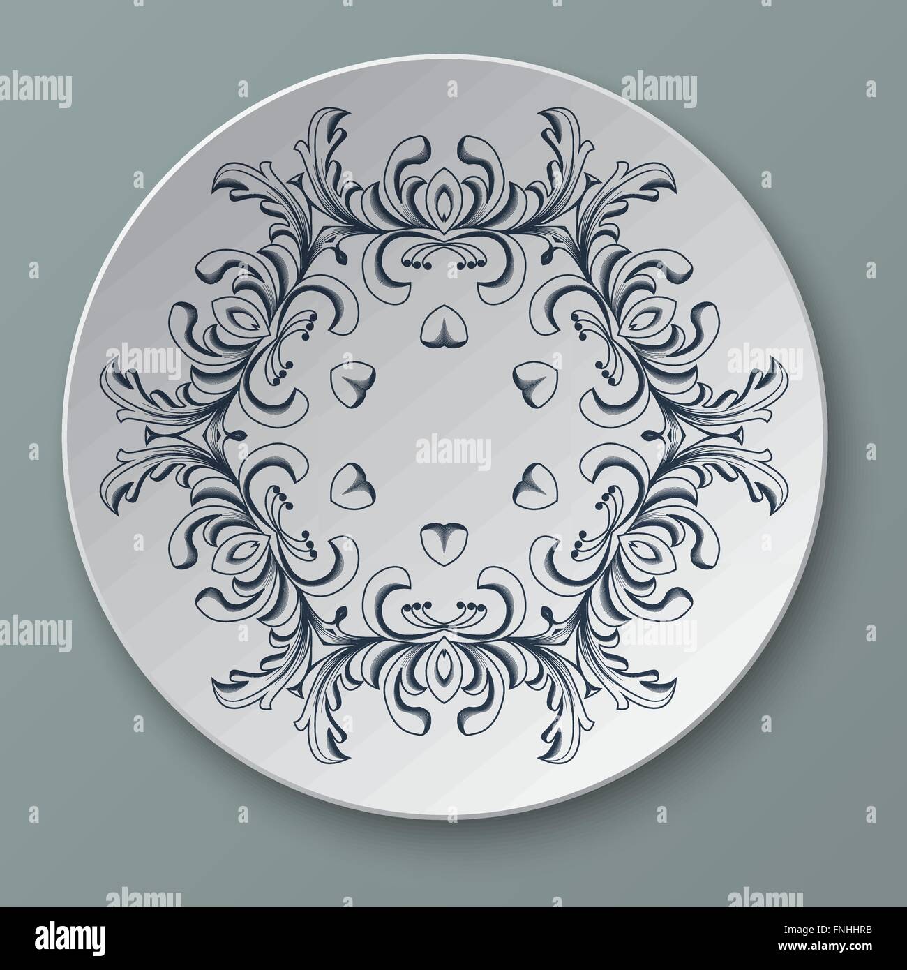 Blue and white floral pattern plate Stock Vector Images - Alamy