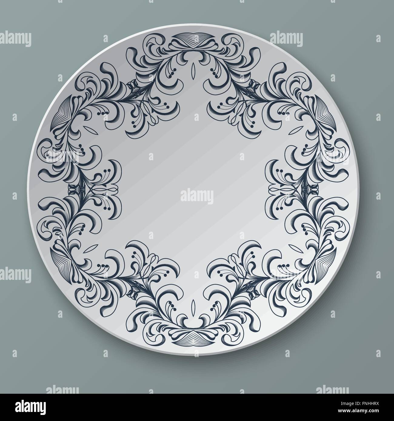Illustration floral ornament plate isolated Stock Vector Image & Art ...