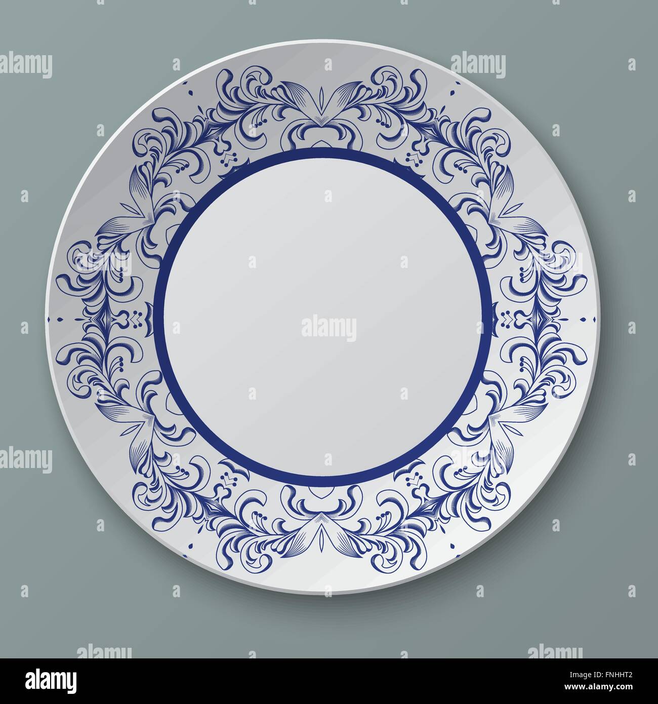 Illustration floral ornament plate isolated Stock Vector Image & Art ...