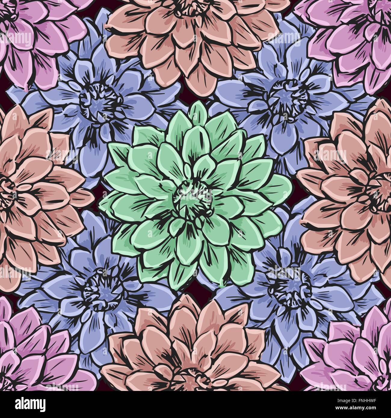 Hand draw seamless floral pattern Stock Vector Image & Art - Alamy