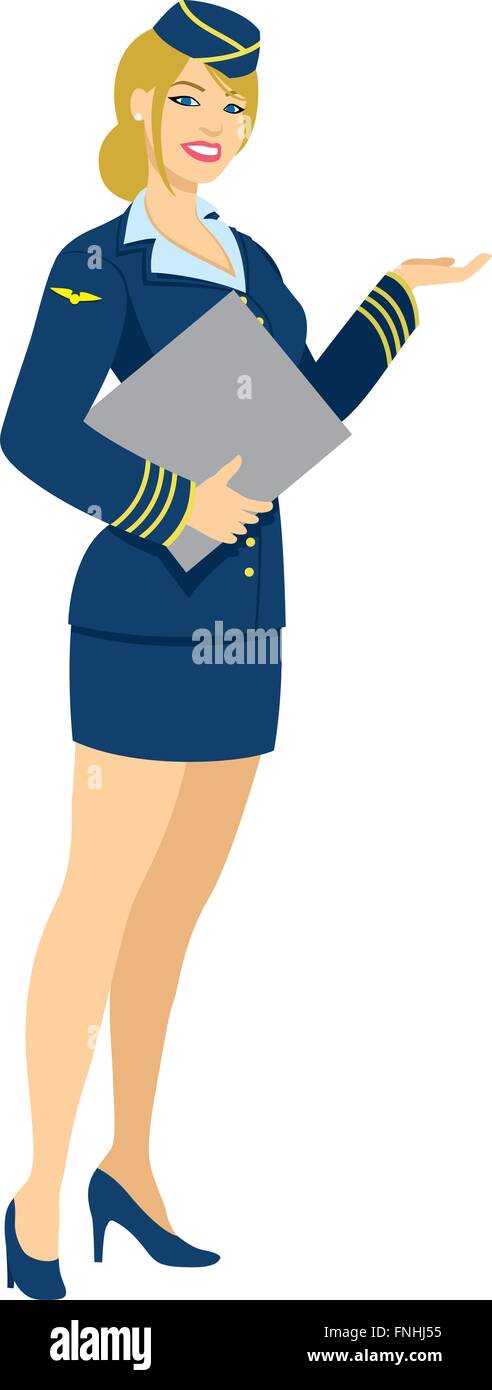Air hostess isolated on white Stock Vector Image & Art - Alamy