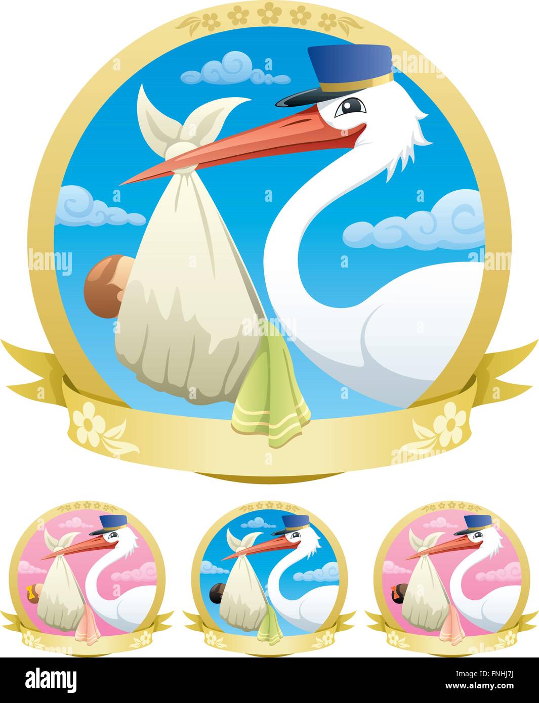 Stork Delivering Baby