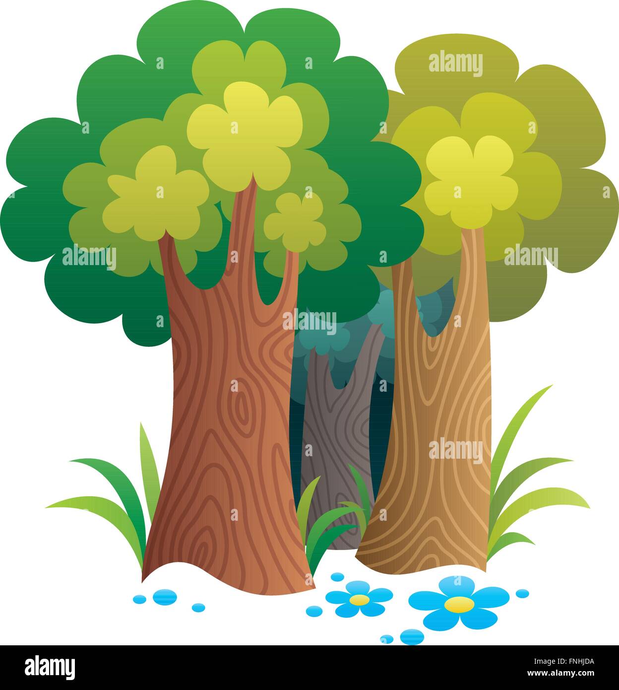 Cartoon forest. No transparency used. Basic (linear) gradients Stock ...