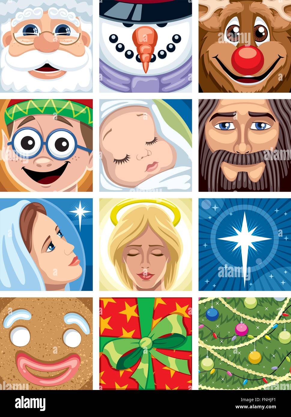 Set of 12 Christmas avatars Stock Vector Image & Art - Alamy