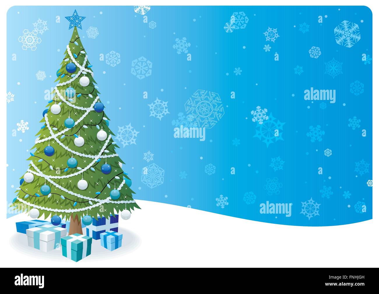 Cartoon Christmas Tree With Snow