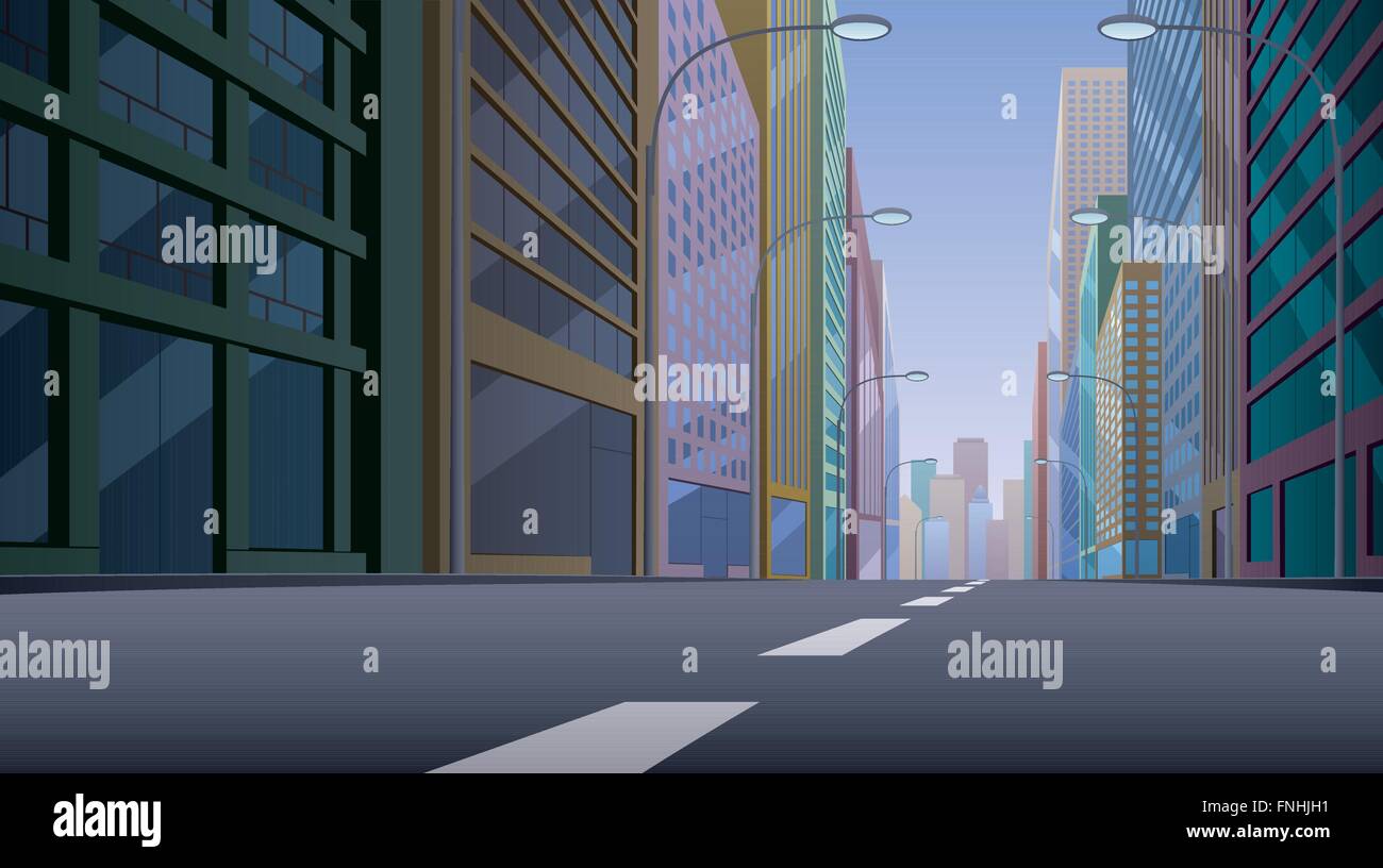 City street background illustration. Basic (linear) gradients used. No ...