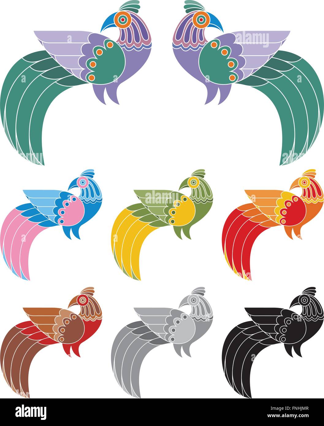 Peacock and other birds Stock Vector Images - Alamy