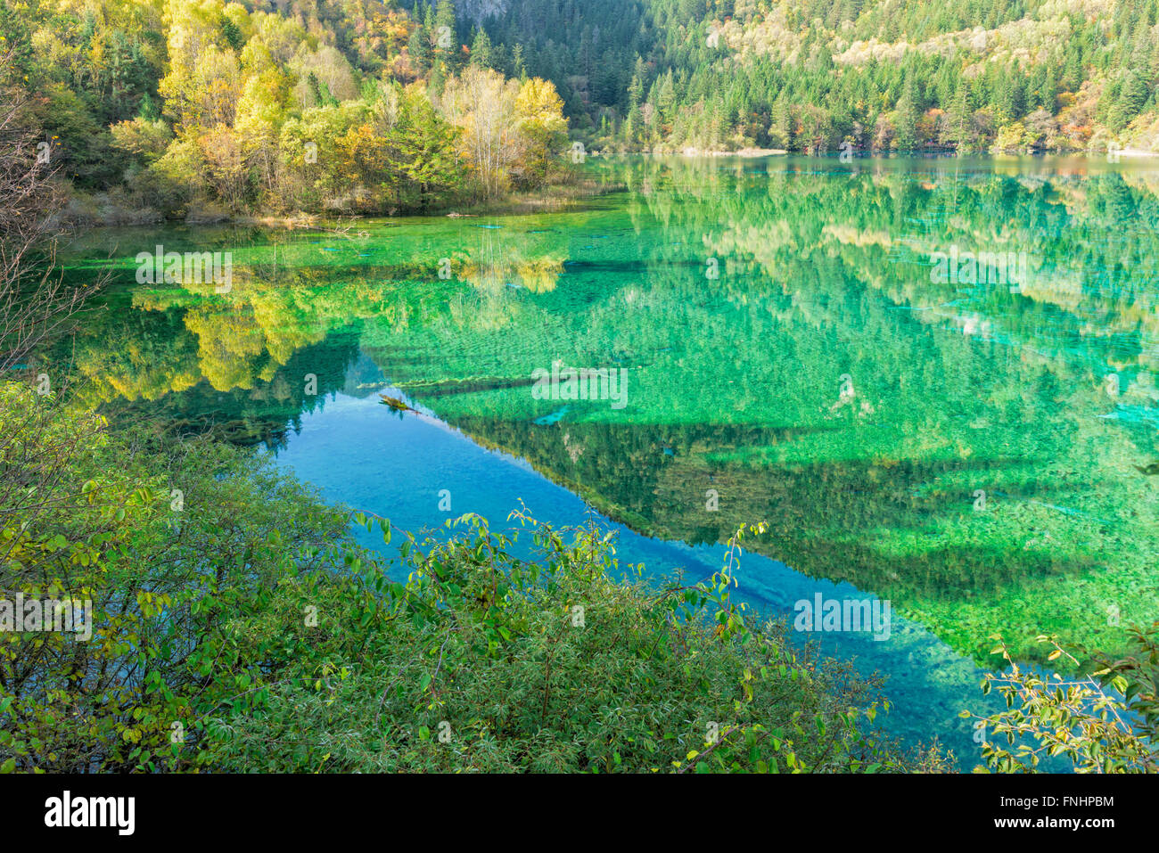 Colorful Lake, Jiuzhaigou National Park, Sichuan Province, China ...
