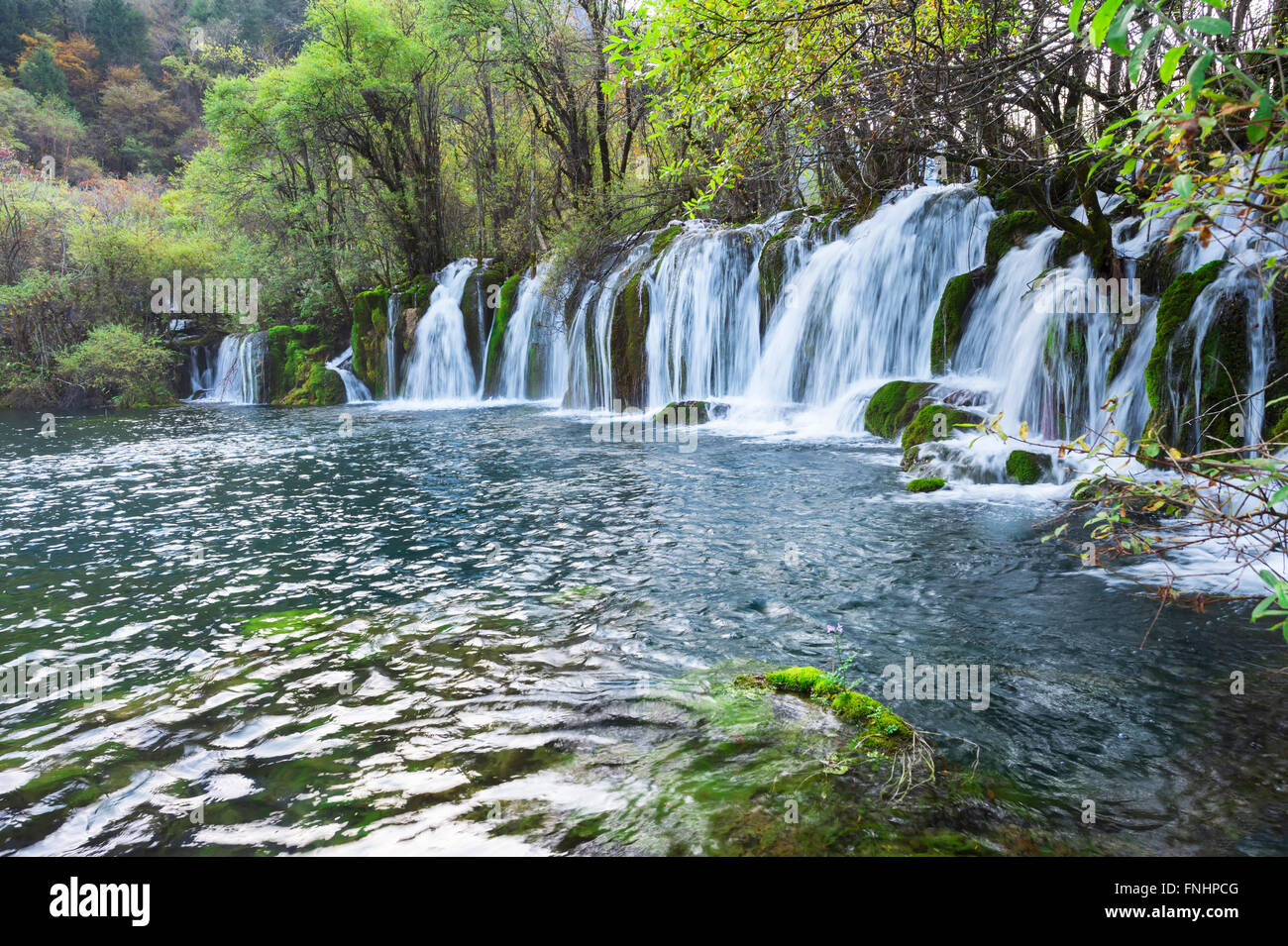 Arrow Bamboo Lake Waterfalls, Jiuzhaigou National Park, Sichuan ...