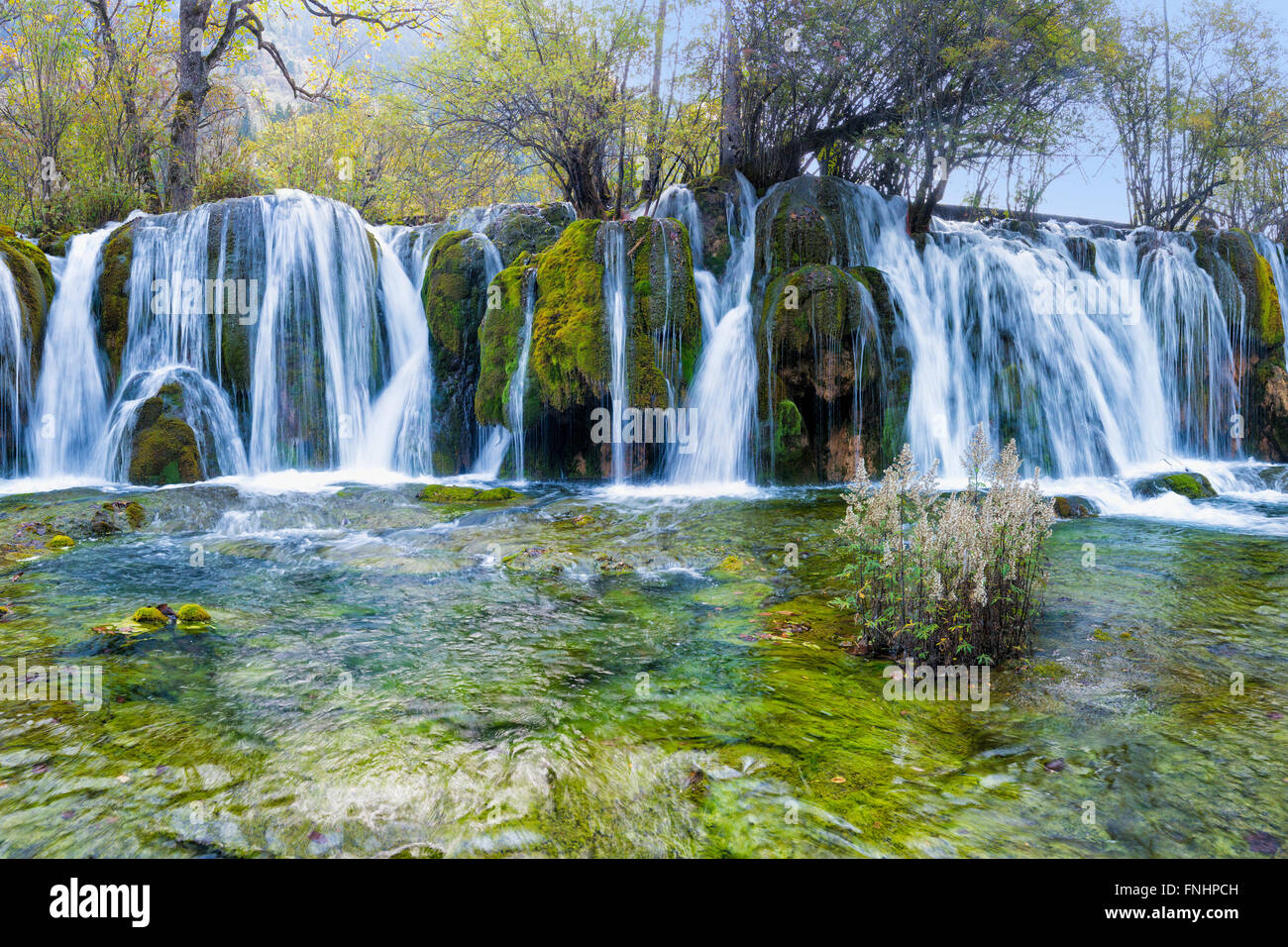 Arrow Bamboo Lake Waterfalls, Jiuzhaigou National Park, Sichuan ...