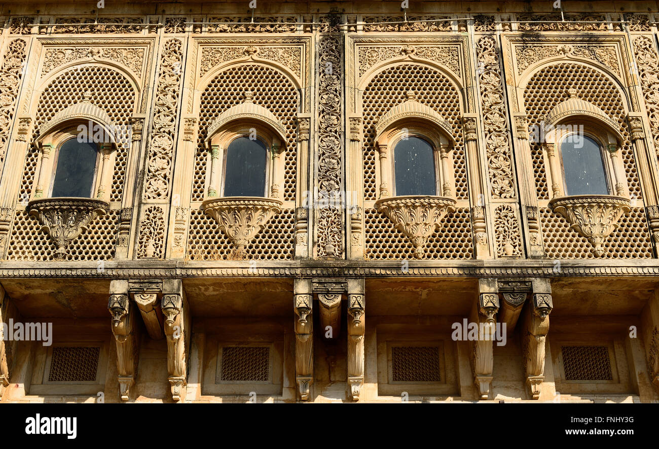 Typical example of Indian architecture in the state Gujarat Stock Photo ...