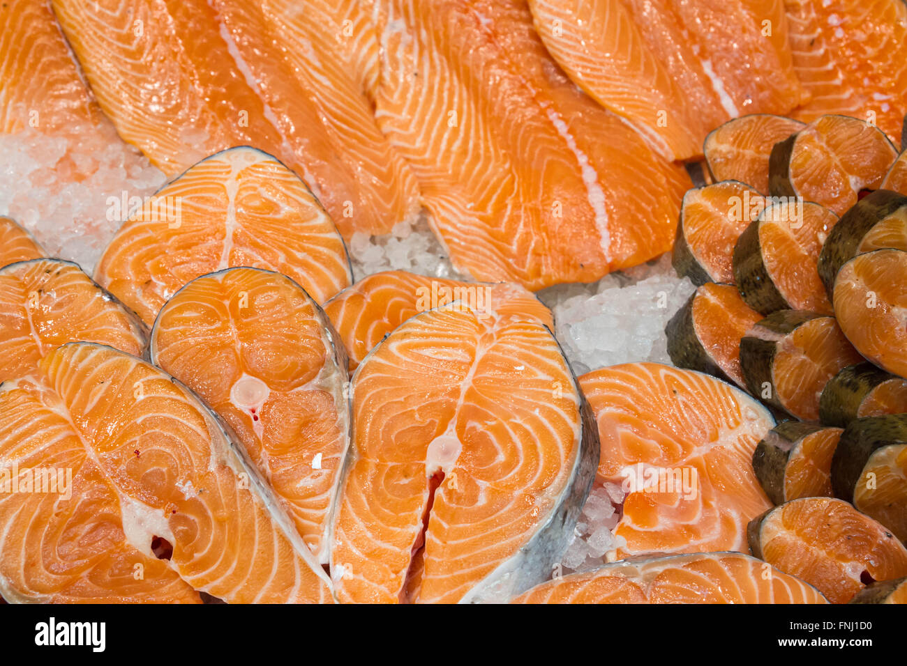 Red fish on store shelves Stock Photo - Alamy