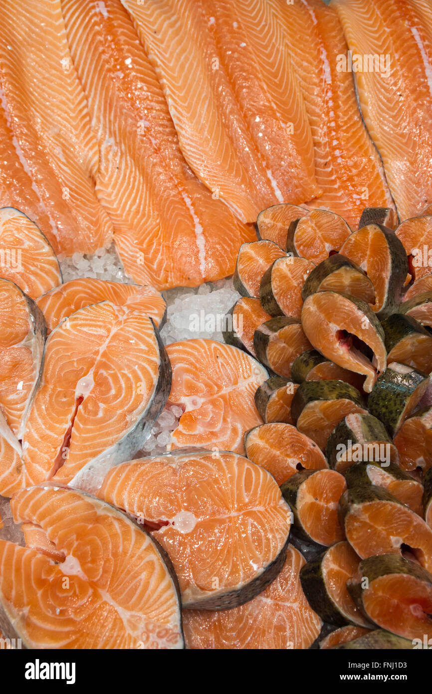 Red fish on store shelves Stock Photo - Alamy