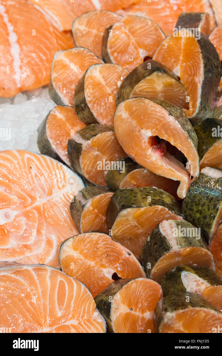 Red fish on store shelves Stock Photo - Alamy