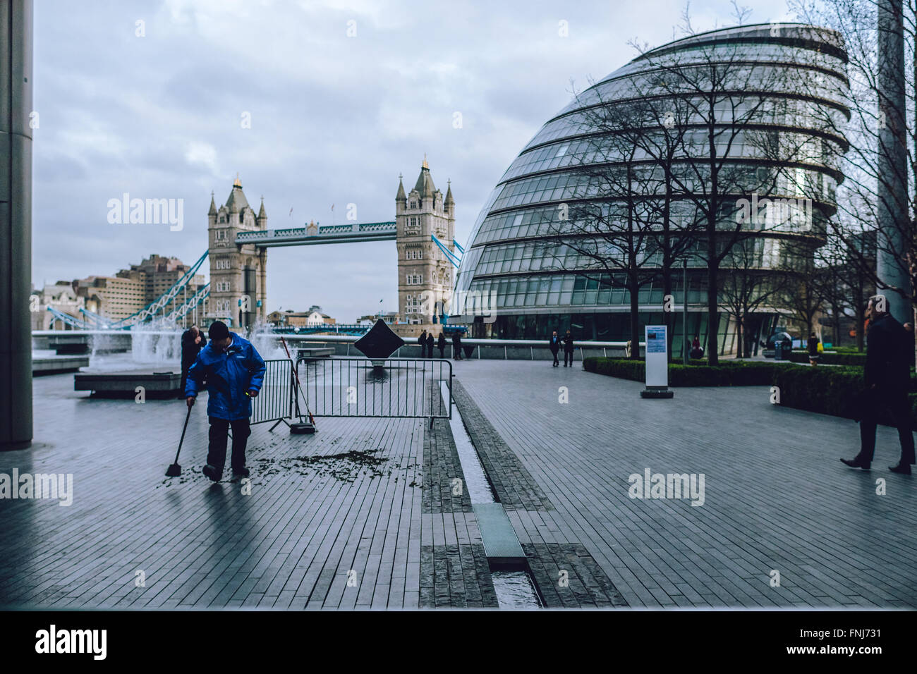 Man Working in More of London Stock Photo - Alamy