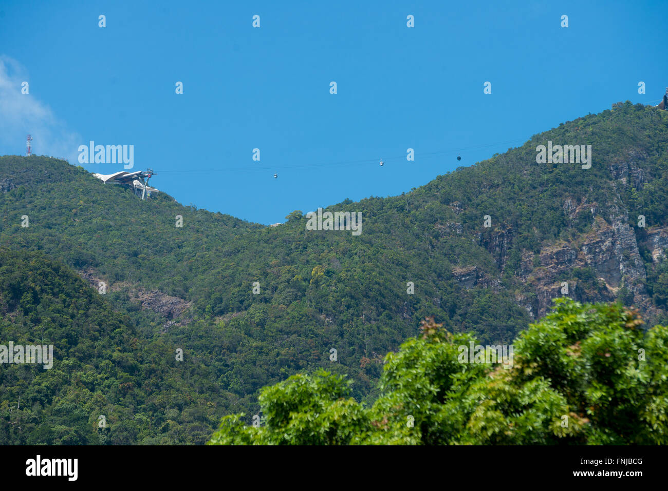 Cable car station on Langkawi highest point - mount Gunung Machinchang ...