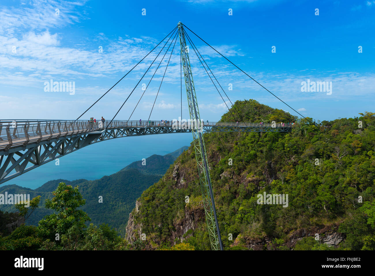 Panorama of Langkawi with Sky Bridge, Andaman sea and mountains Stock ...