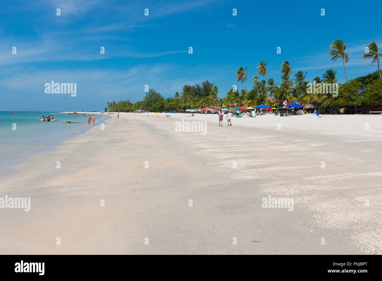 Half Empty Langkawi Cenang beach in the morning, Malaysia Stock Photo ...