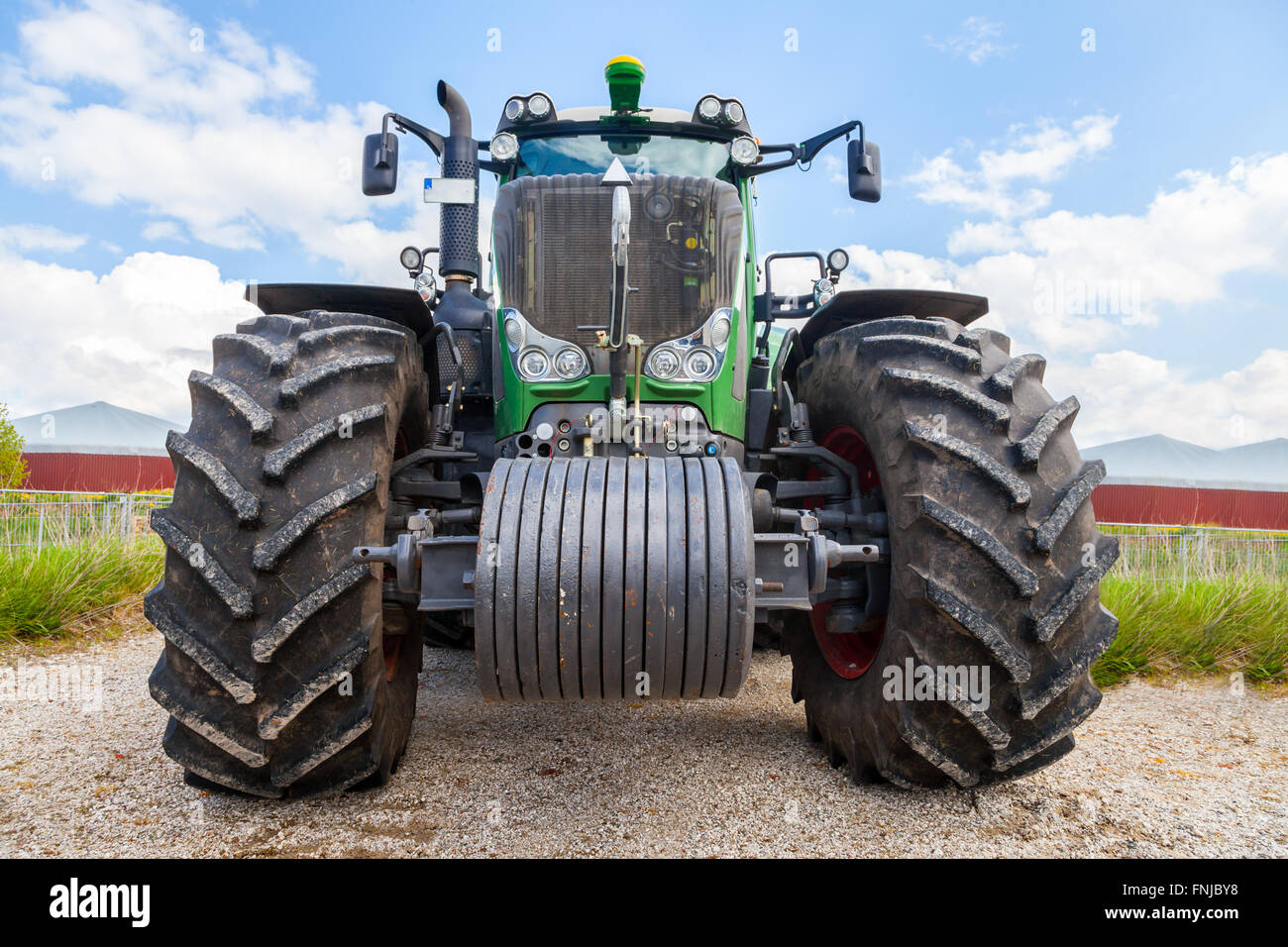 german green tractor on a farmgerman green tractor on a farm Stock ...