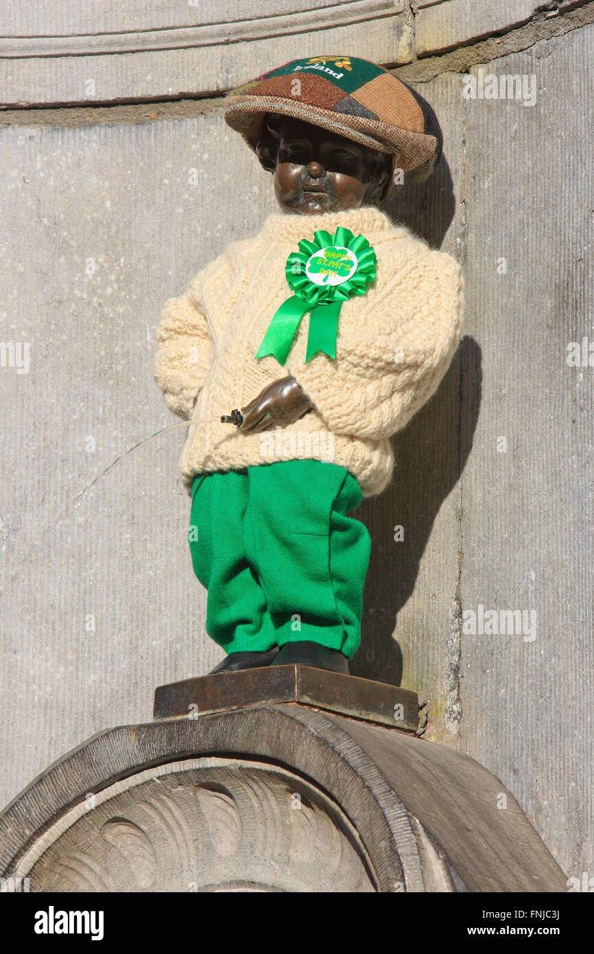 Manneken Pis on dressed in the national costume of the Republic of ...
