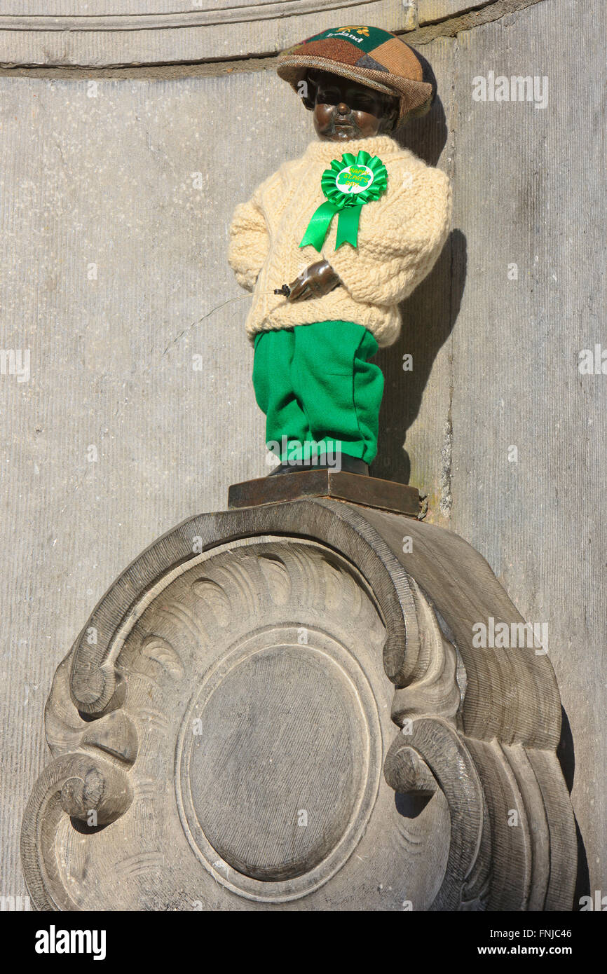 Manneken Pis on dressed in the national costume of the Republic of ...