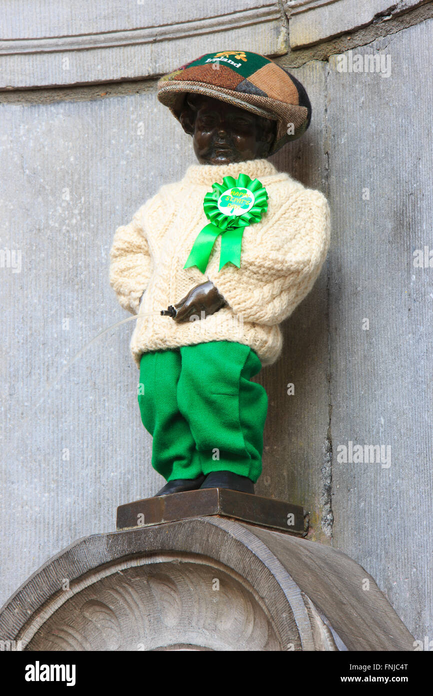Manneken Pis on dressed in the national costume of the Republic of ...