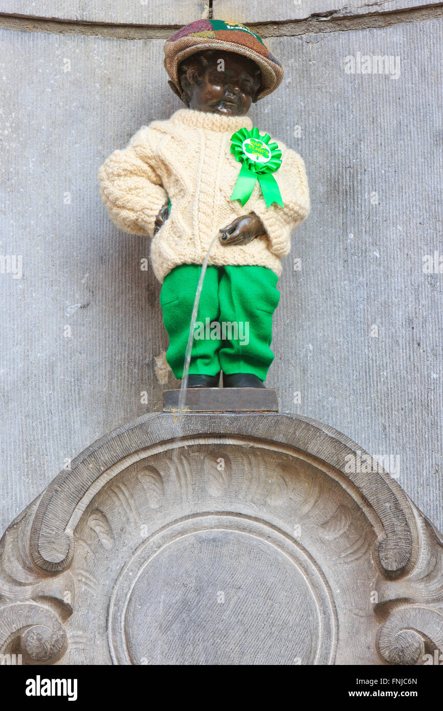 Manneken Pis on dressed in the national costume of the Republic of ...