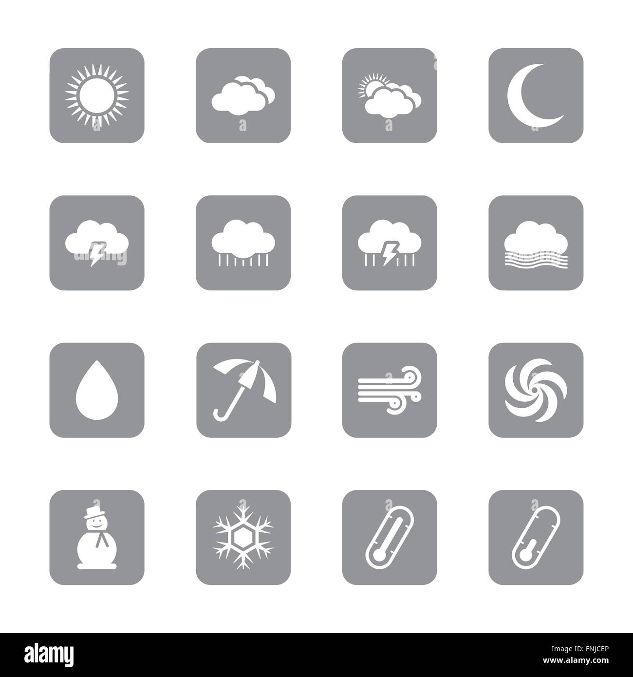 [JPEG] gray flat weather icon set on rounded rectangle for web, UI ...