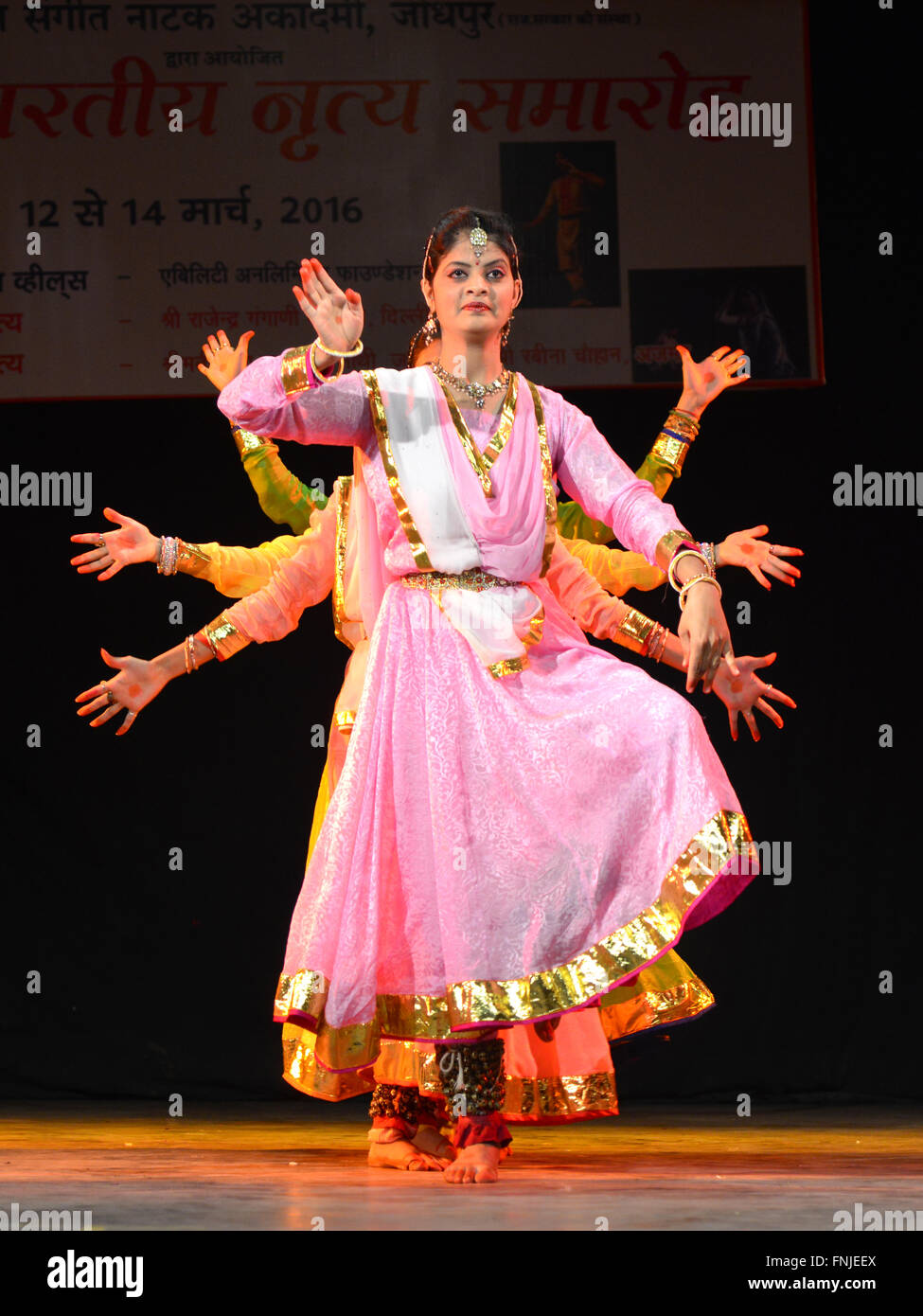 Kathak dancers perform Kathak dance in the last day of All India Dance Festival organised by ...