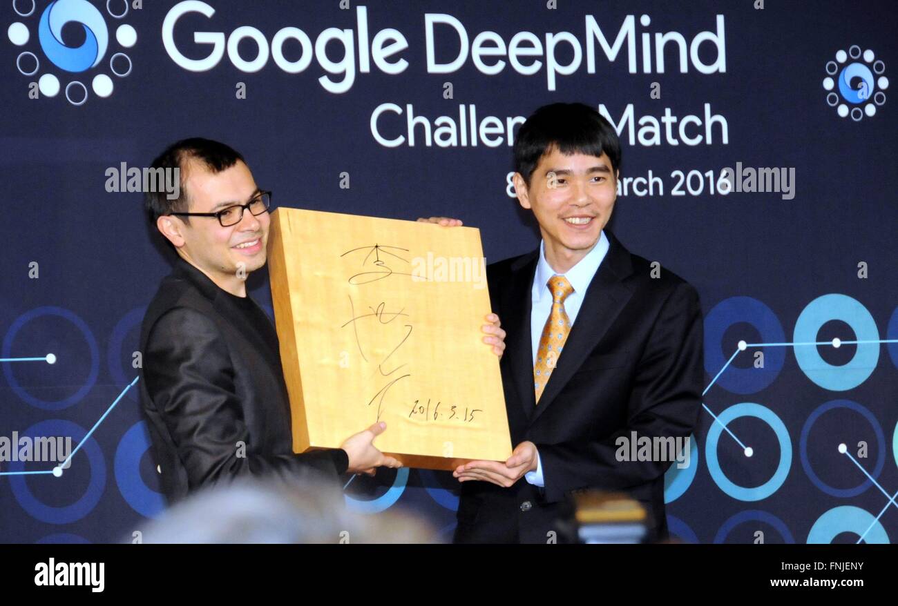 Seoul, South Korea. 15th Mar, 2016. South Korean professional Go player ...