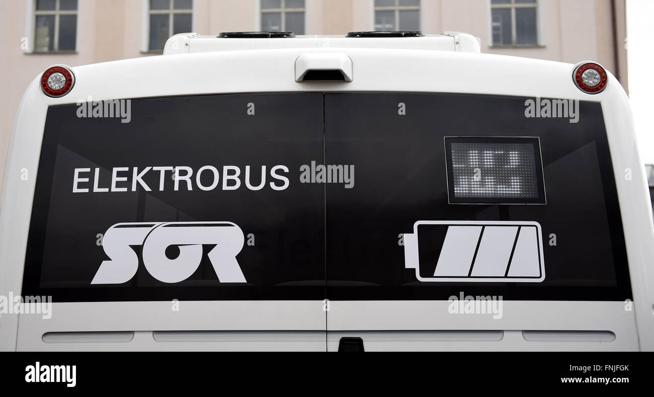 Chrudim, Czech Republic. 15th Mar, 2016. New electric bus SOR EBN 8 of ...