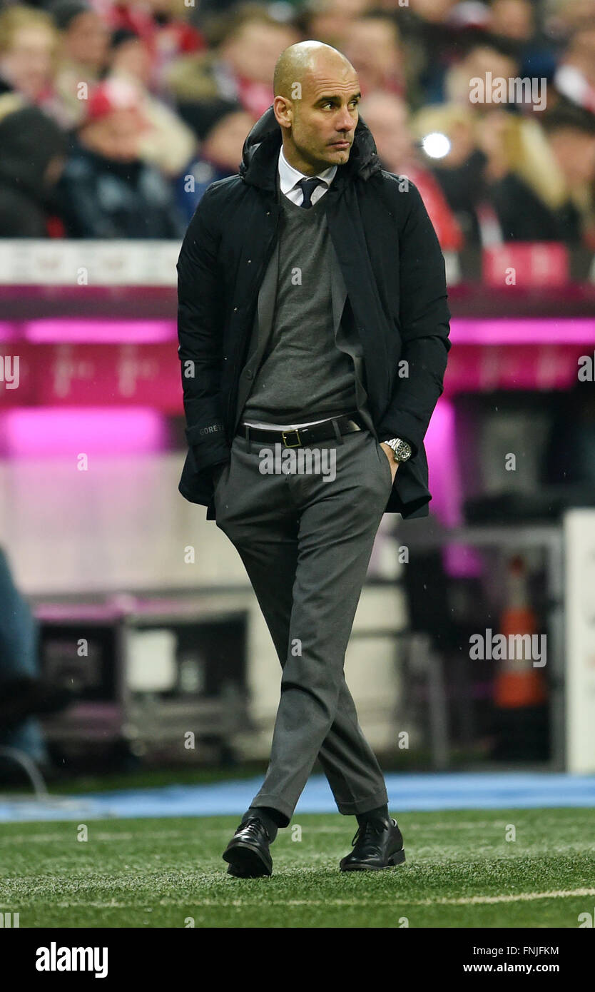 Munich, Germany. 12th Mar, 2016. Bayern Munich's coach Pep Guardiola ...