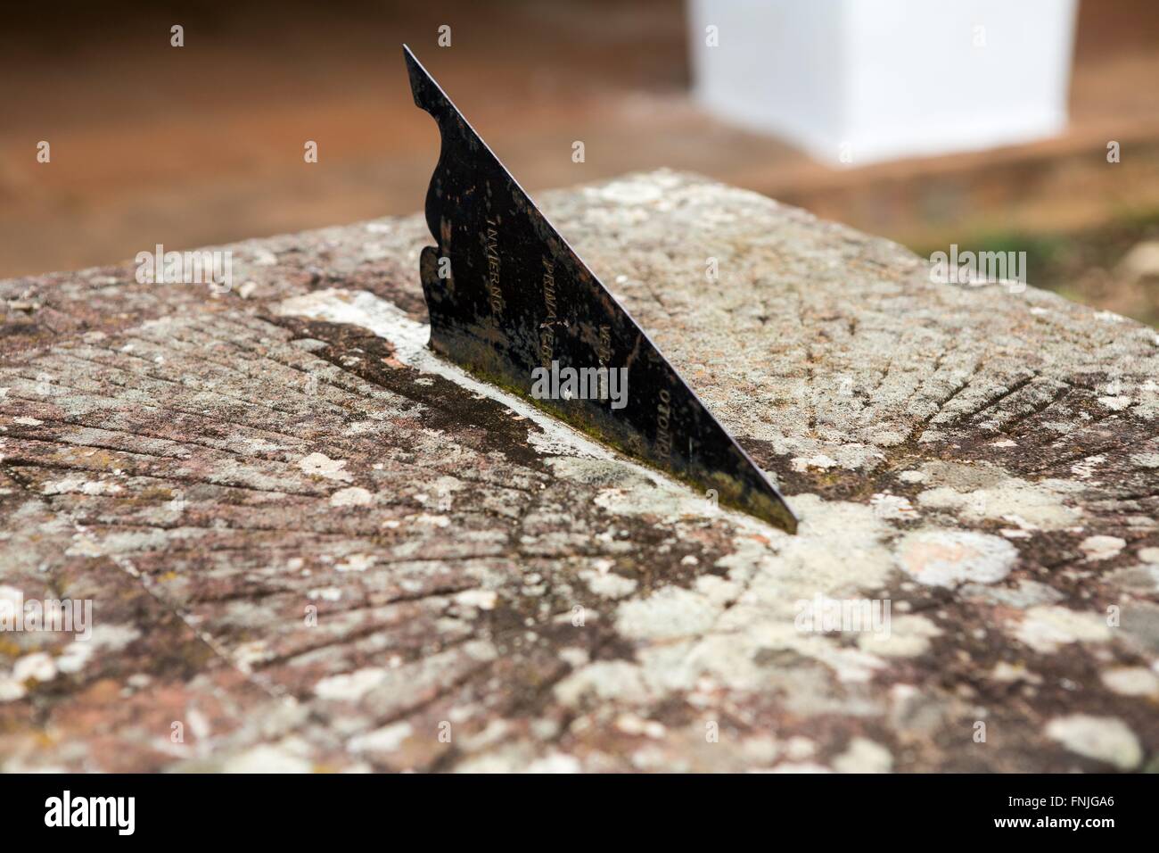 Sundial in the courtyard of the reduction. Reductions in South America ...